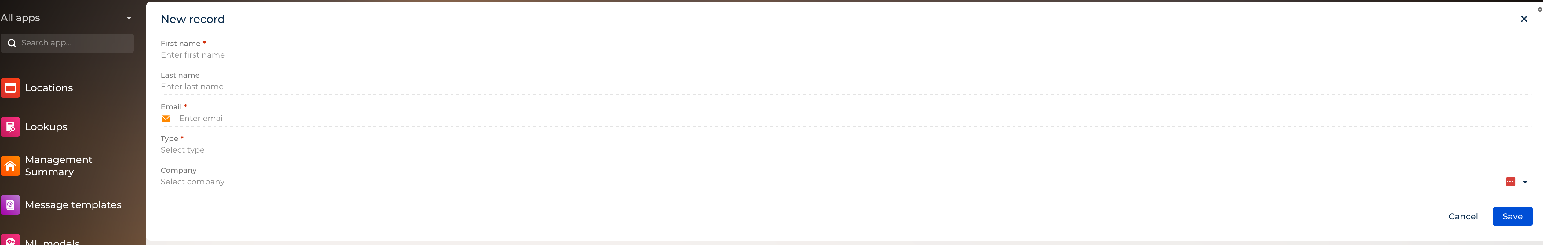 Freedom UI - CreateRecordRequest | Community Creatio